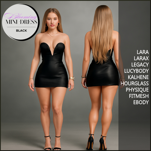 Second Life Marketplace - MINI DRESS-BLACK-Legacy, Maitreya Lara, & LaraX, Kalhene, Slink ...